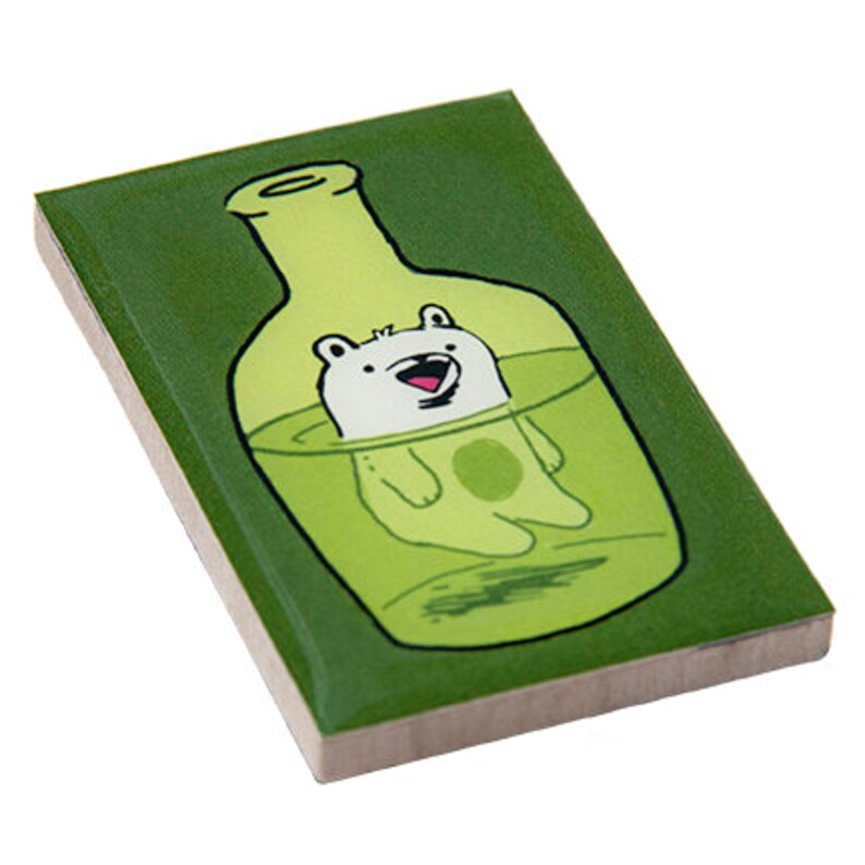 Drunky Bear in a Bottle Handmade Magnet - Cute Kawaii - Natural Drunky ...