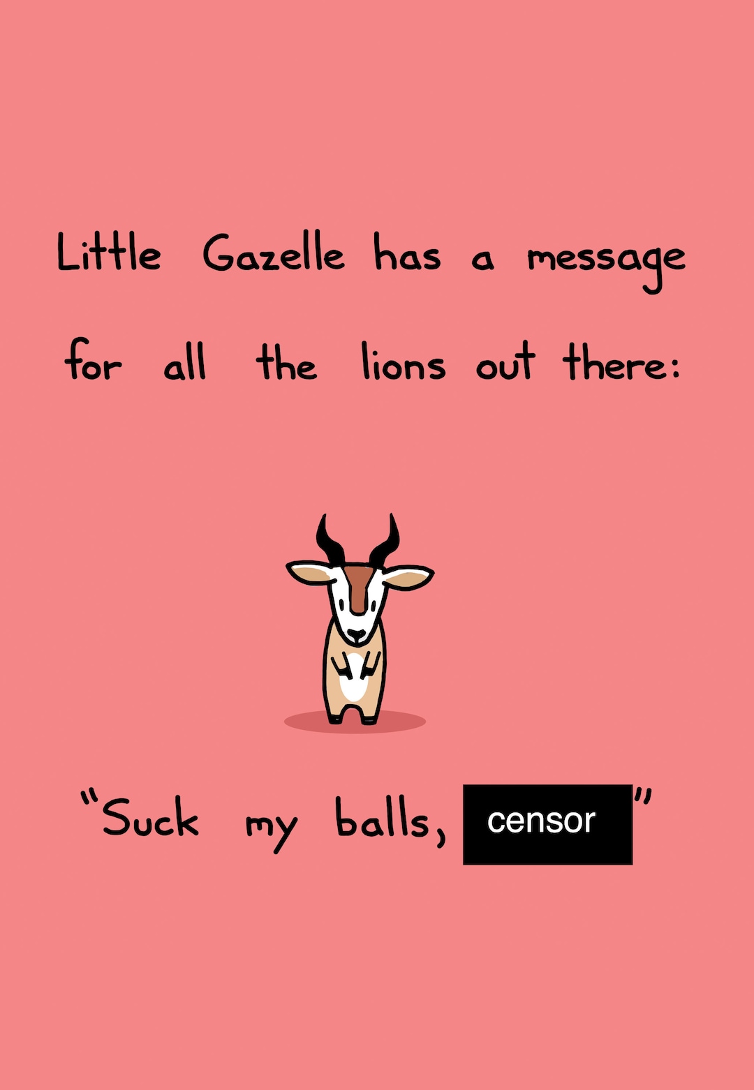 Little Gazelle's Message to the Lions Humor Greeting Card - Etsy