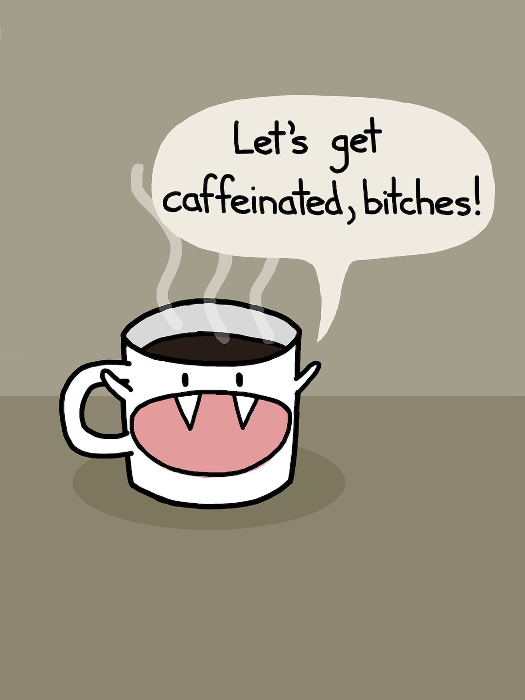 Let's Get Caffeinated Art Print - Etsy