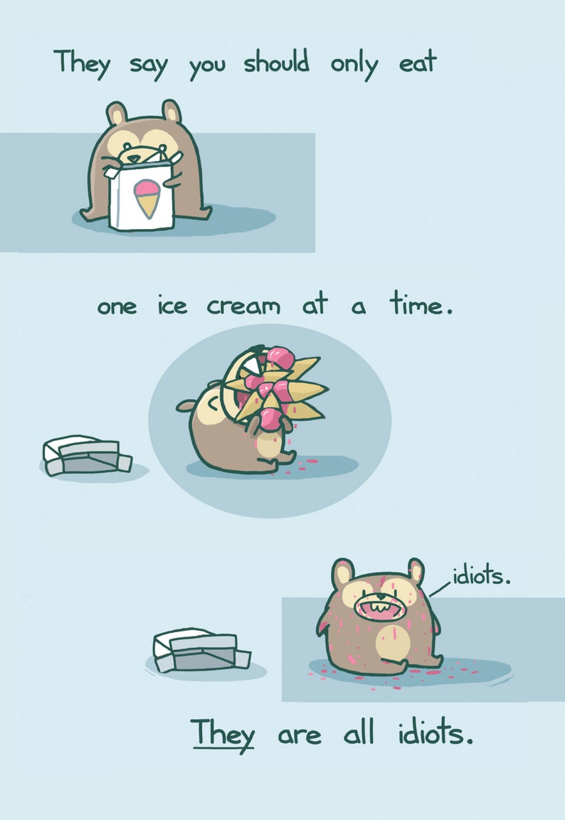 How to Eat Ice Cream Greeting Card - Etsy