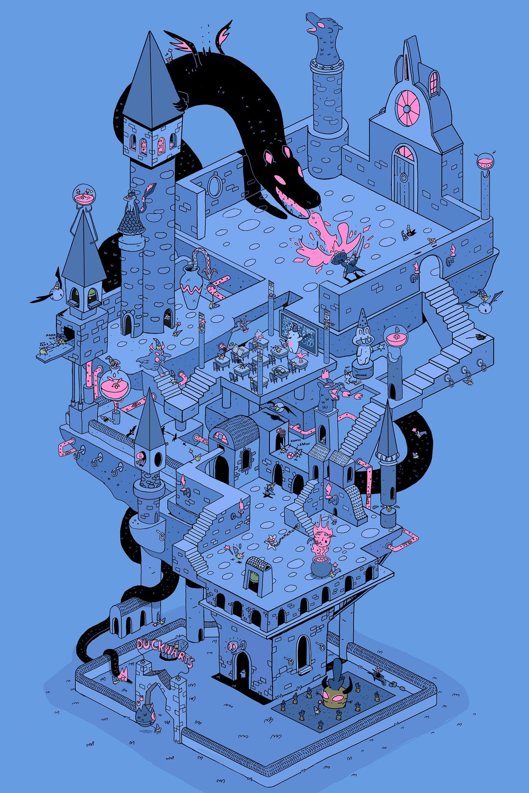 Castle Isometric Inches Art Print - Etsy