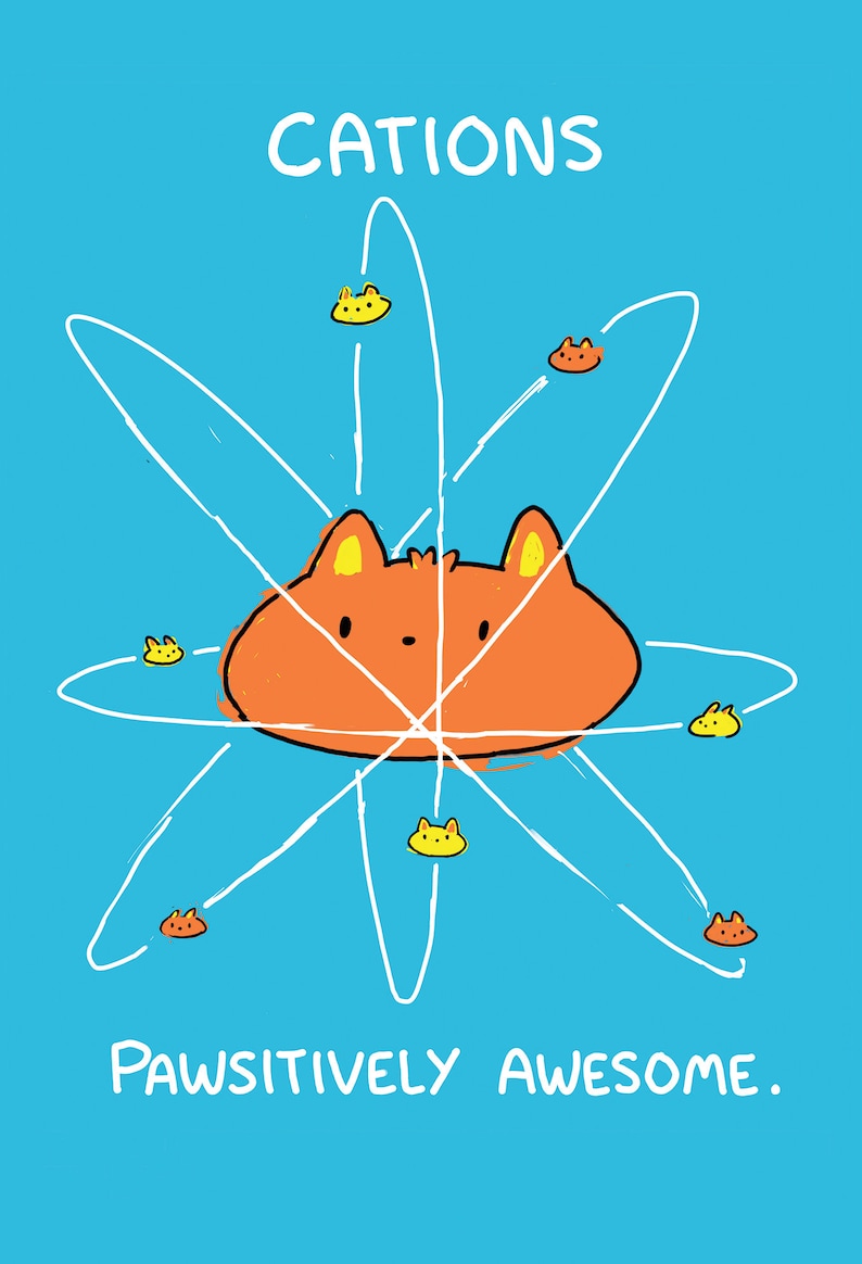 Cation Cute Science Greeting Card - Etsy