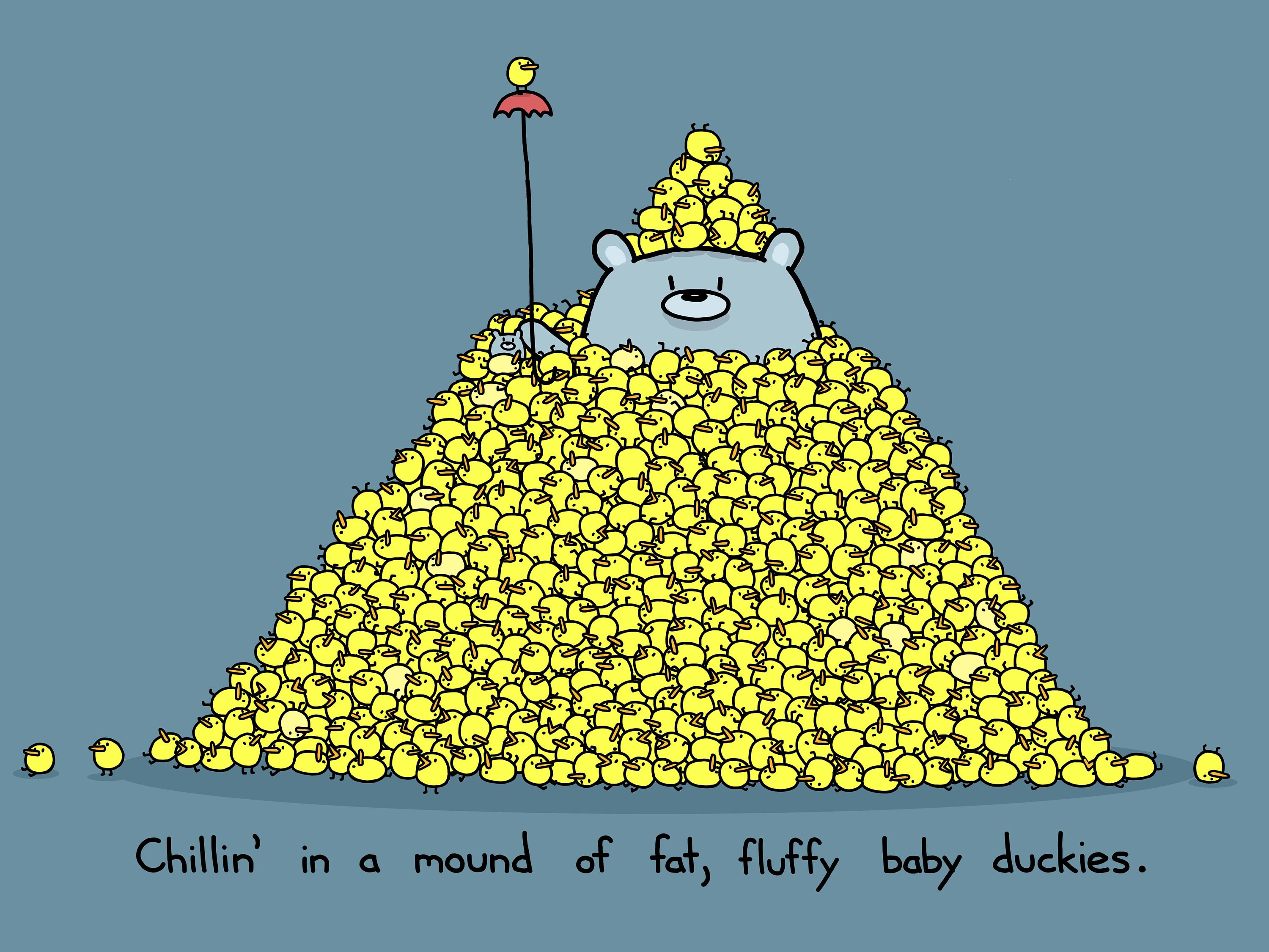 Chilling in A Mound of Fat, Fluffy Baby Ducks Art Print - Etsy