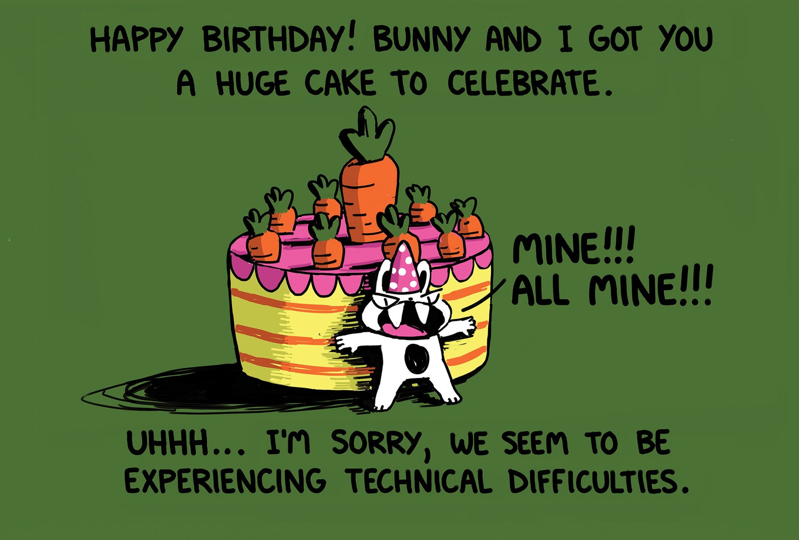 Selfish Bunny Birthday Card | Etsy