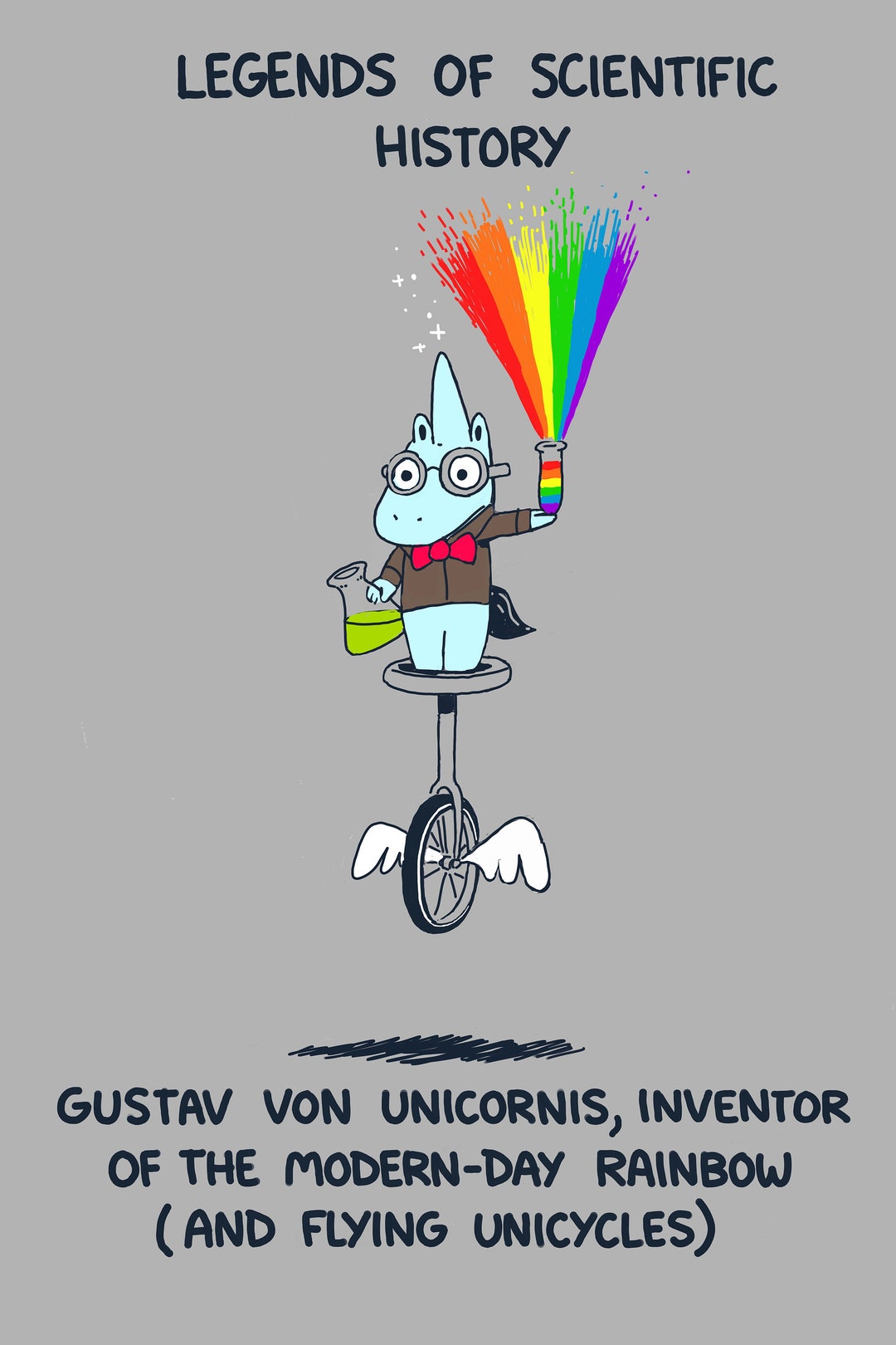 The Science of Rainbows Unicorn Scientist Greeting Card - Etsy