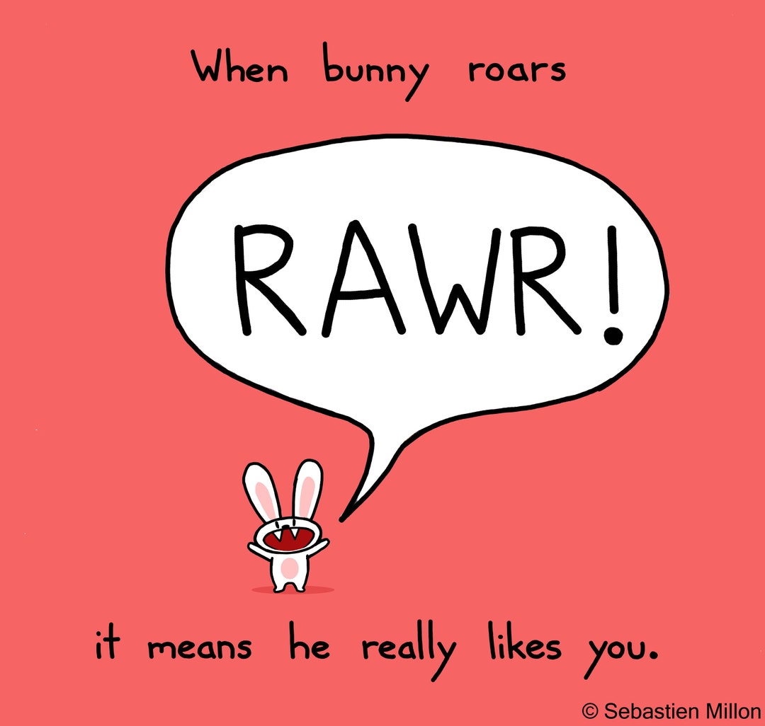 The Bunny's Roar Greeting Card - Etsy