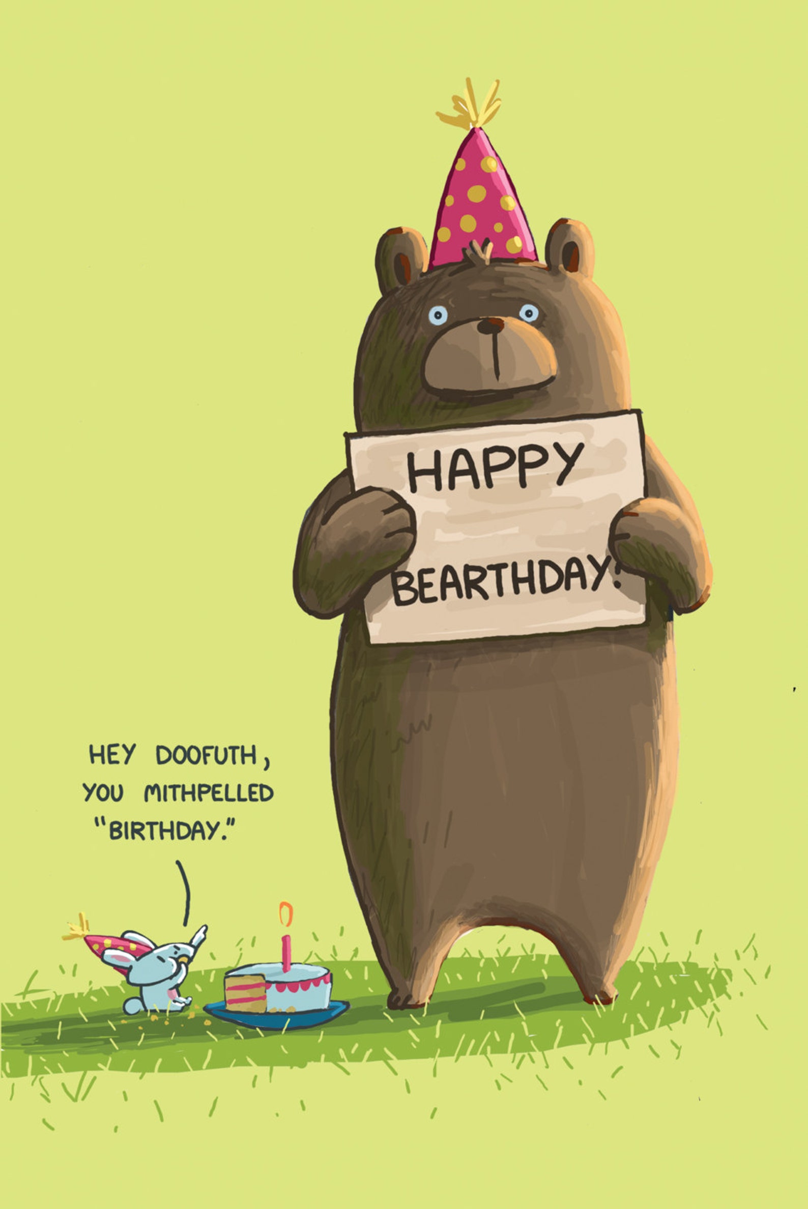 Happy Bearthday Greeting Card - Etsy