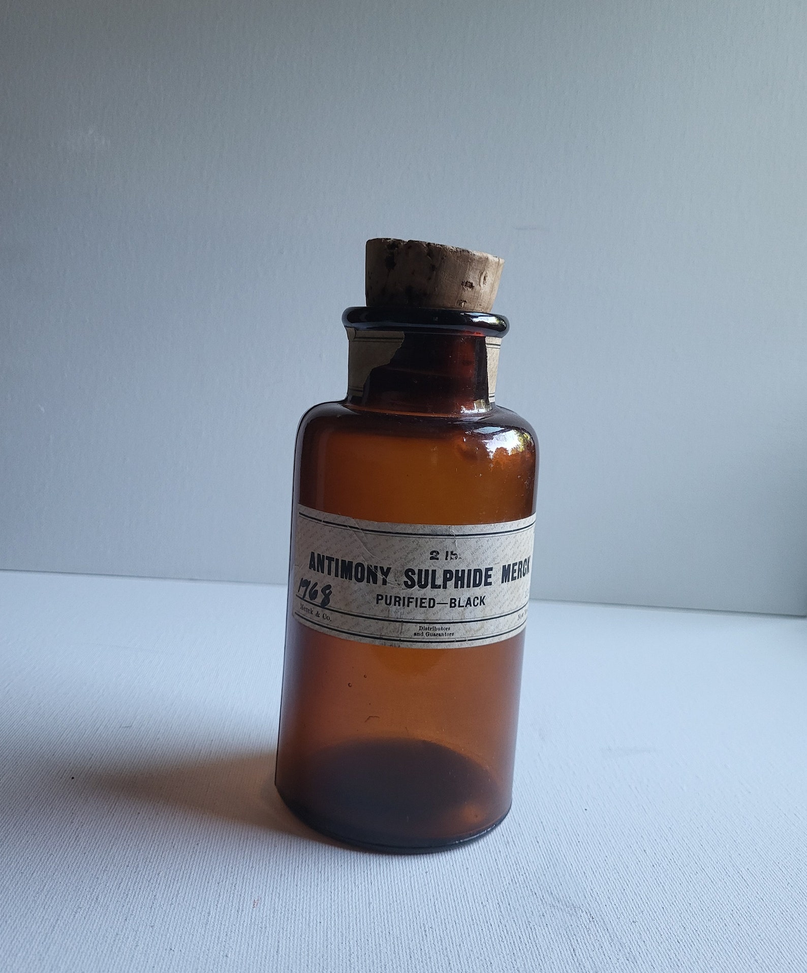 Vintage Apothecary Bottle Antimony Sulphide Merck - Etsy