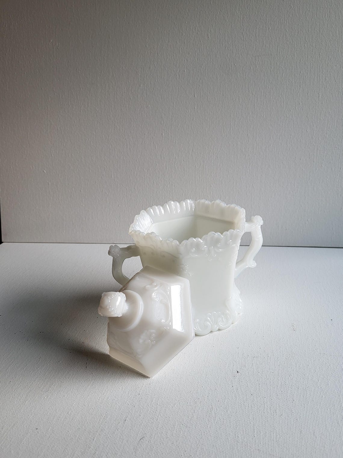 Westmoreland Opaline Milk Glass Lidded Sugar Bowl - Etsy