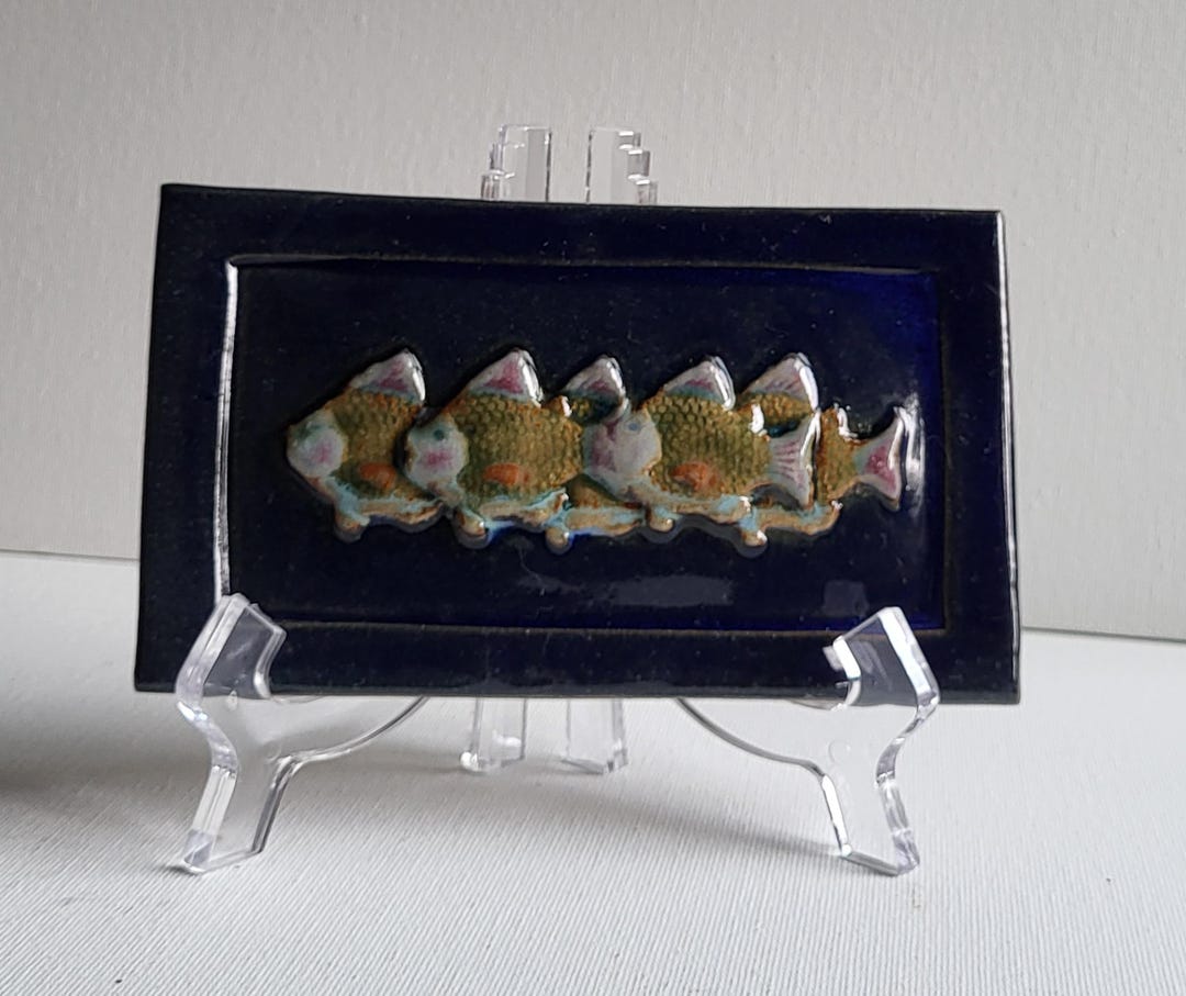 Hand Made Ceramic Fish Tiles, Set of 4 - Etsy