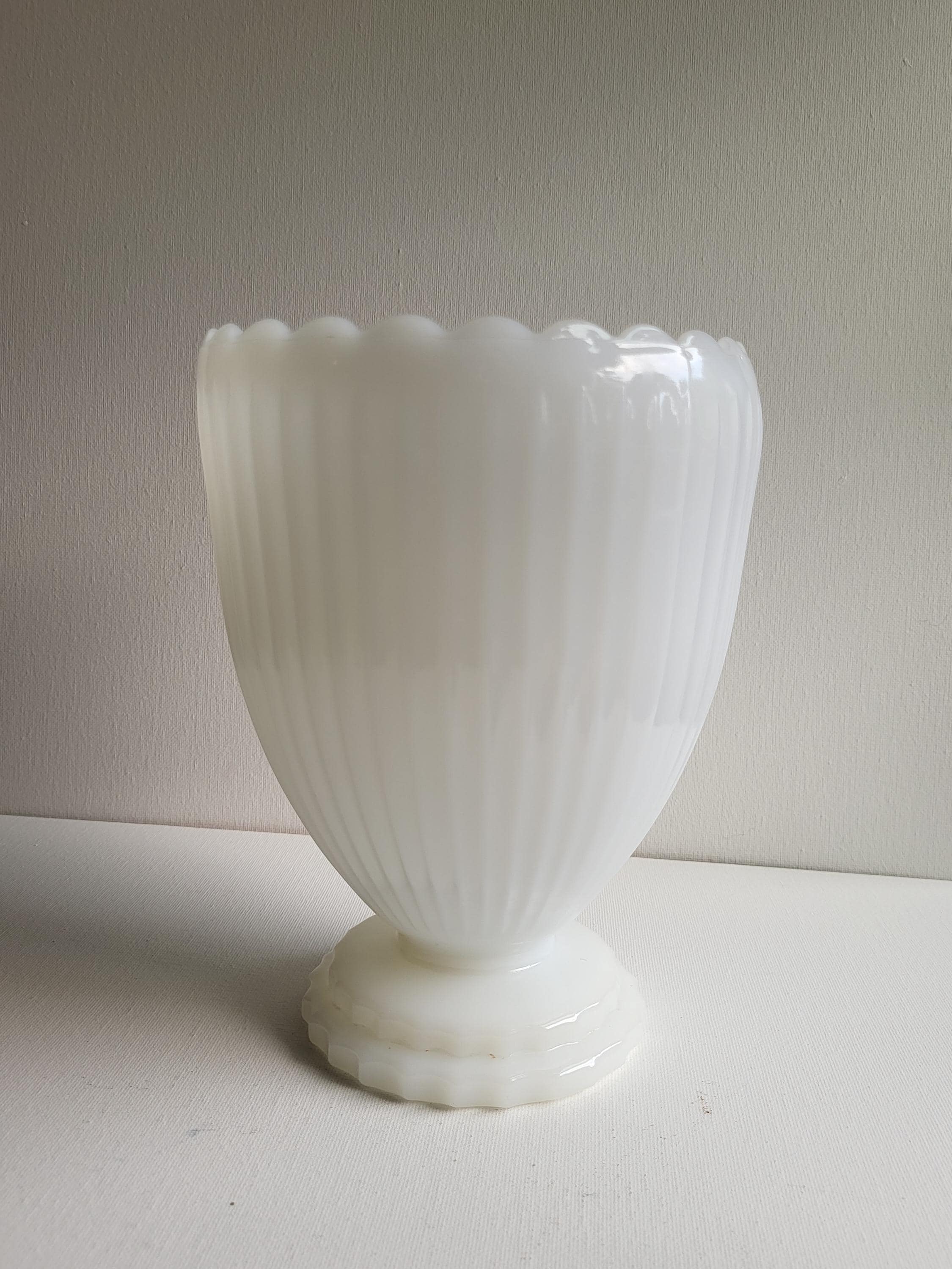Napco Milk Glass Centerpiece Vase 1188 - Etsy