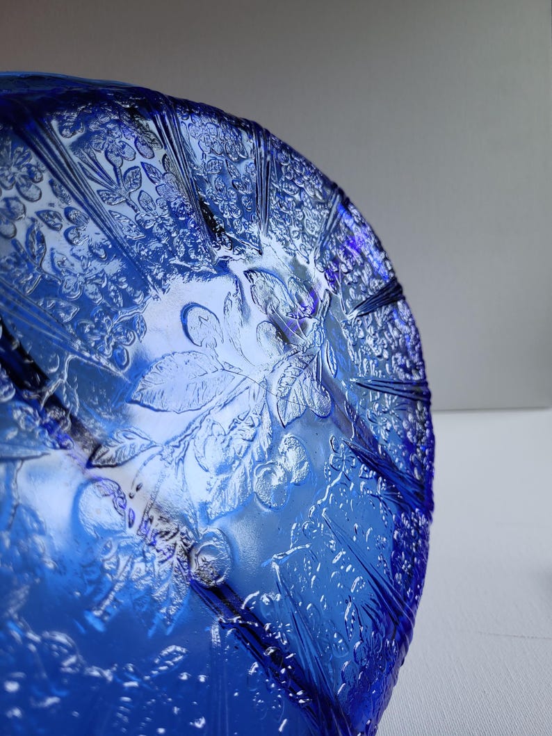Oval Divided Blue Glass Serving Platter - Etsy