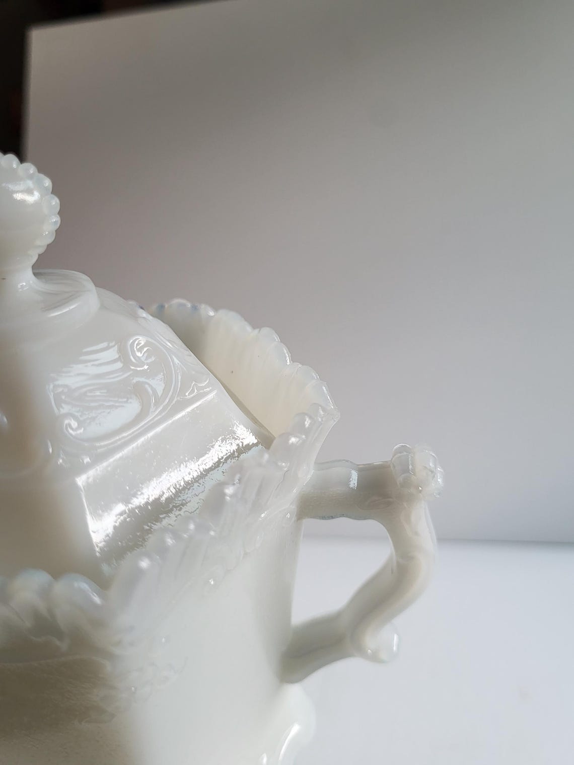 Westmoreland Opaline Milk Glass Lidded Sugar Bowl - Etsy