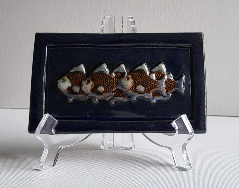 Hand Made Ceramic Fish Tiles, Set of 4 - Etsy