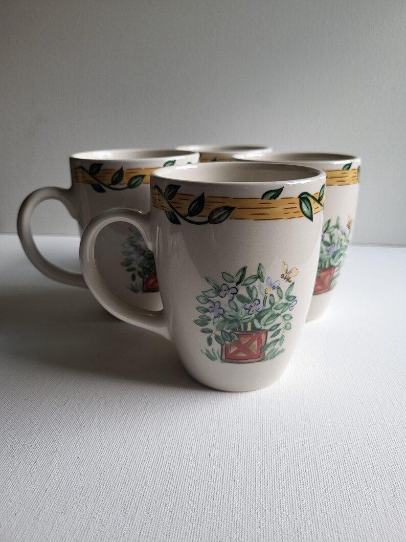 Thompson Pottery Birdhouse Mugs Set of 4 - Etsy