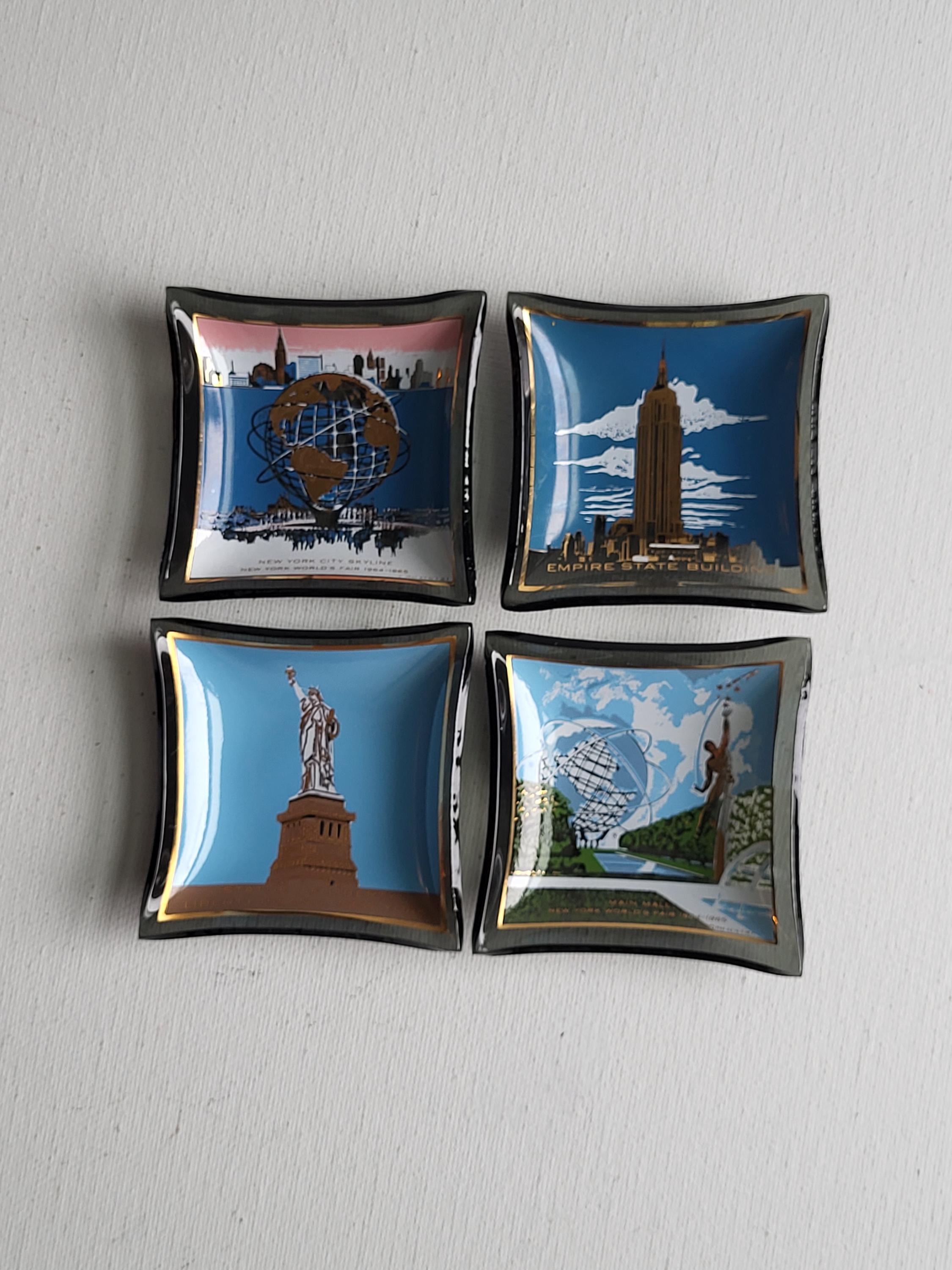 Set of 4 Houze NY State Fair Souvenir Glass Trays - Etsy