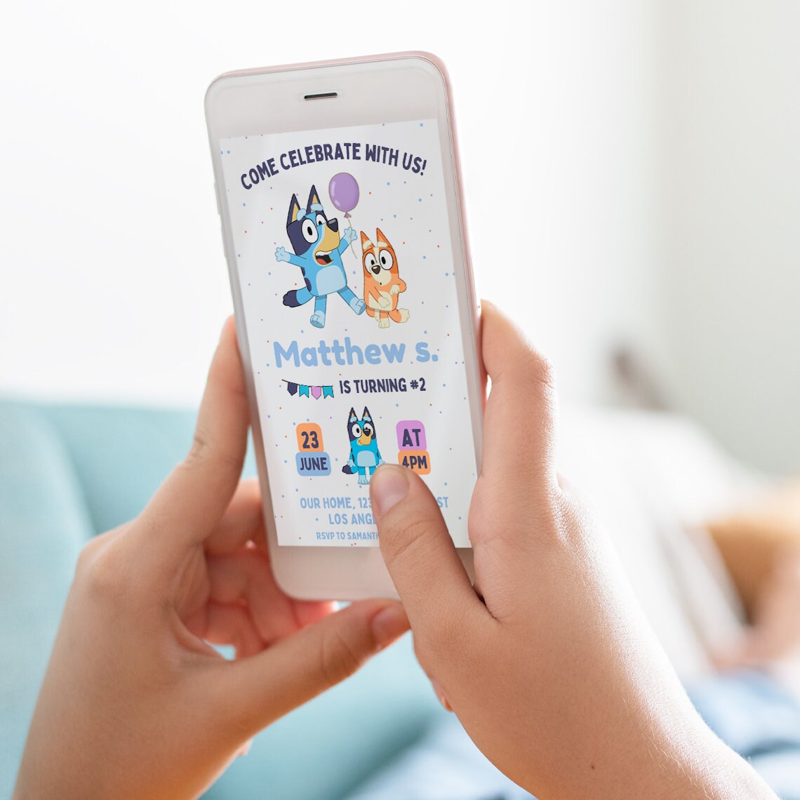 Bluey Invitation Kids Template Bluey Invite Party Digital Invitation ...