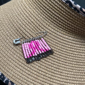 Breast Cancer Awareness Ribbon Safety Pin Art - Etsy