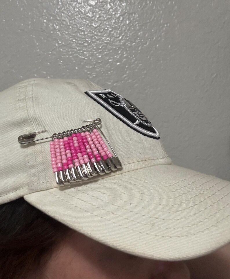 Breast Cancer Awareness Ribbon Safety Pin Art - Etsy