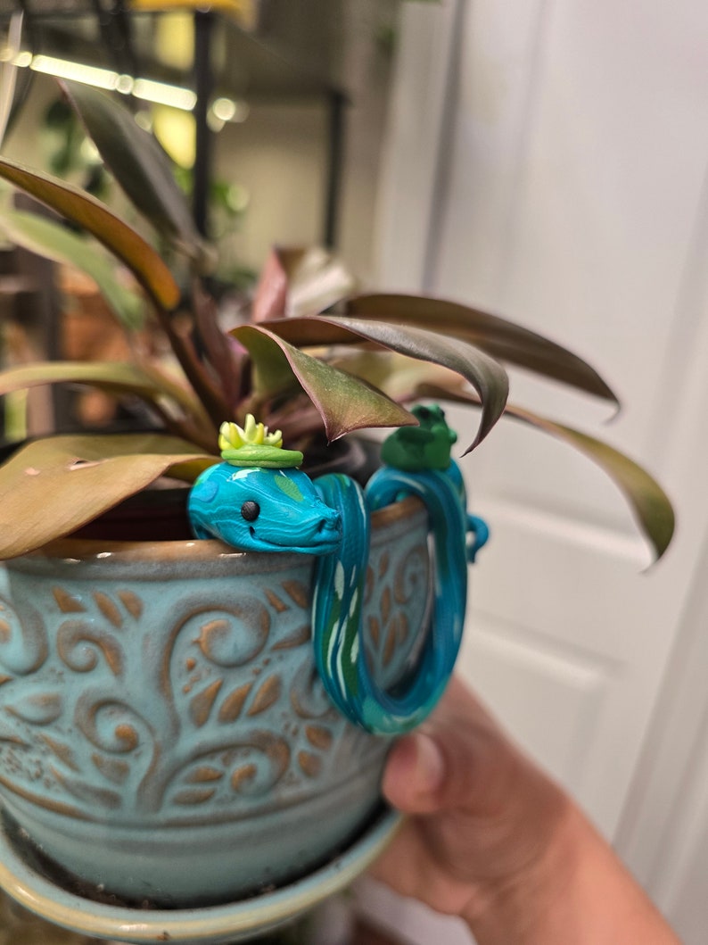 Lilypad Swamp Frog Teal Snake Plant Pot Hanger - Etsy