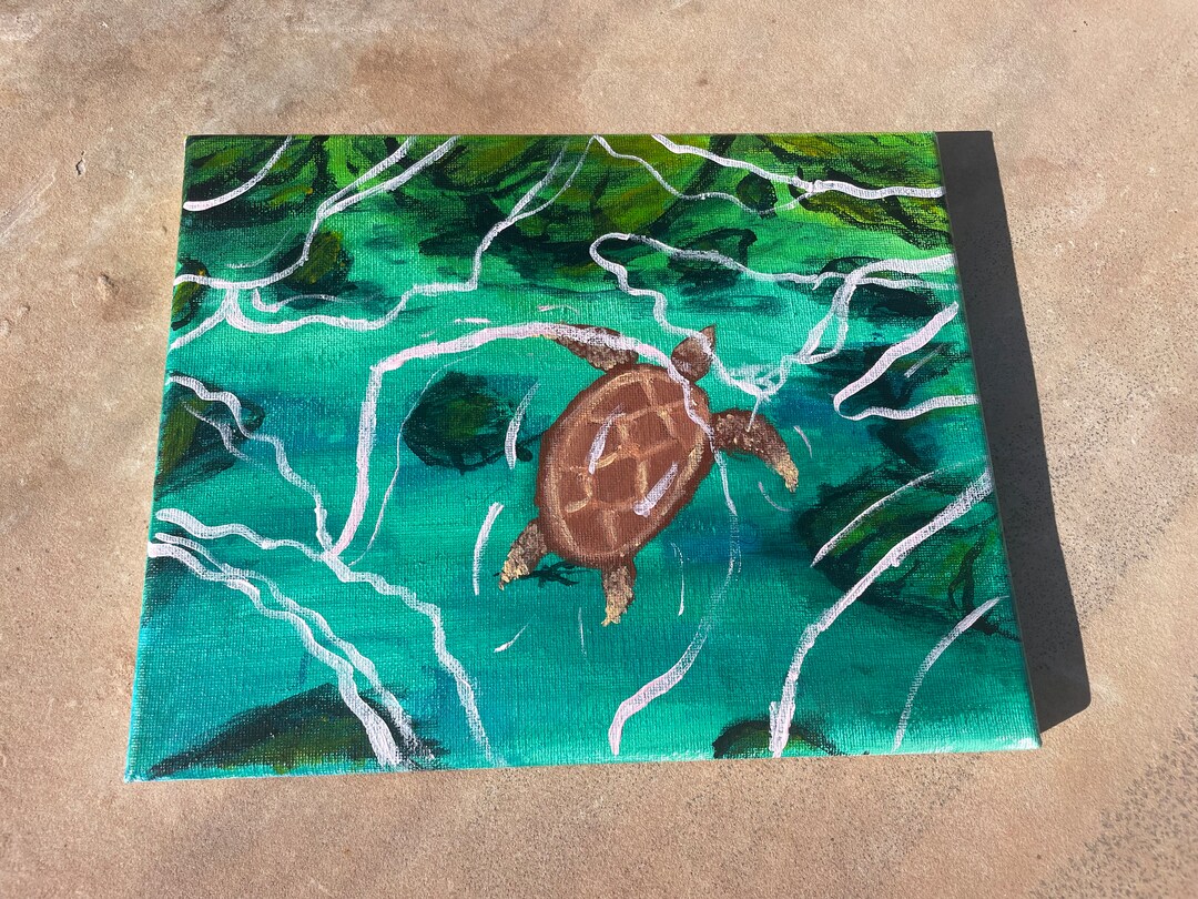 Turtle Acrylic Painting - Etsy