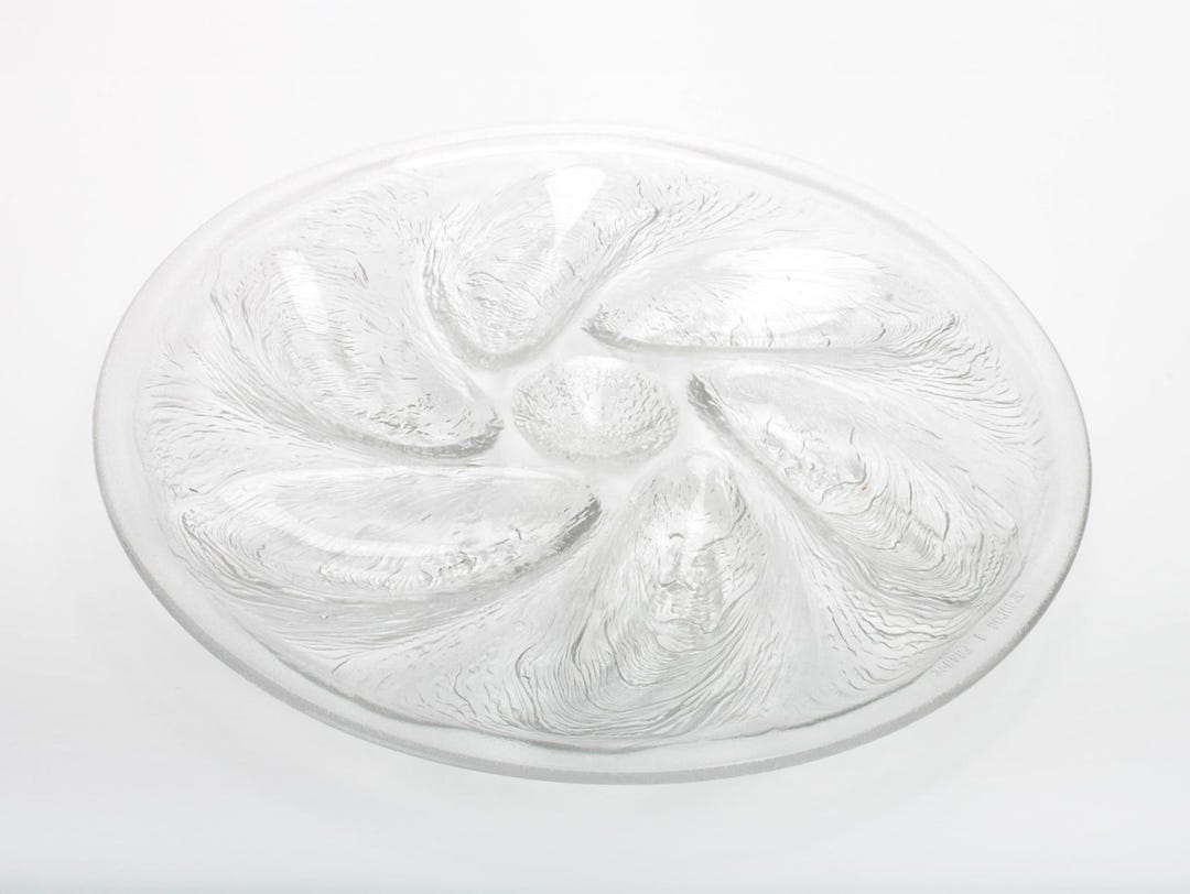 Set of 4 Vintage ARCOROC FRANCE Textured Glass Oyster Plates - Etsy
