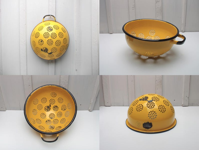 Vintage 4 Piece Farmhouse Enamelware - Etsy