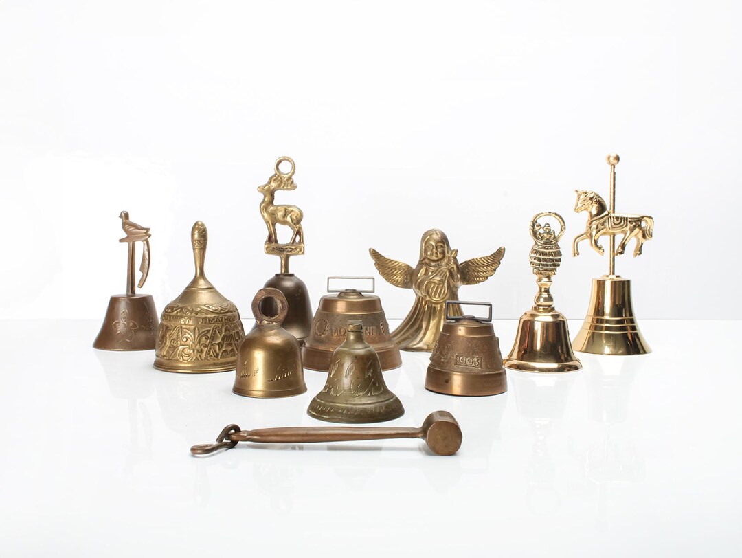 Vintage Solid Brass Bells - Etsy