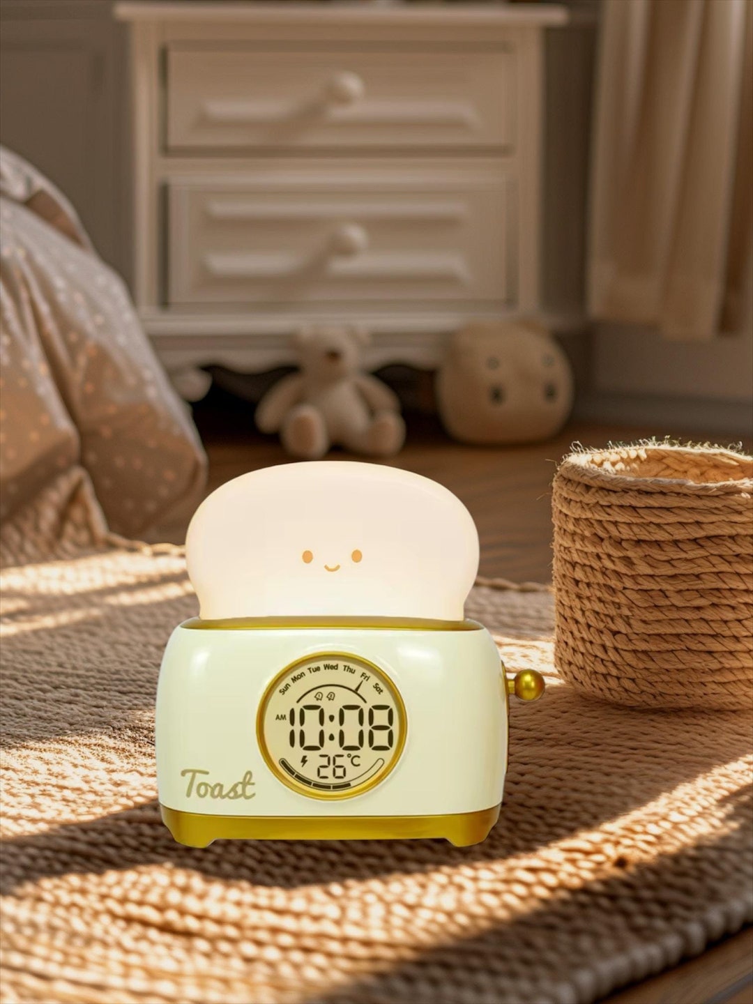 Kid's Digital Alarm Clock With LED Night Light Sleep Trainer ...