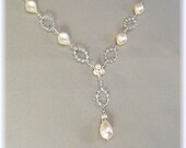 Items similar to Cream Pearls - Dainty Rhinestone Pearl Drop Wedding ...