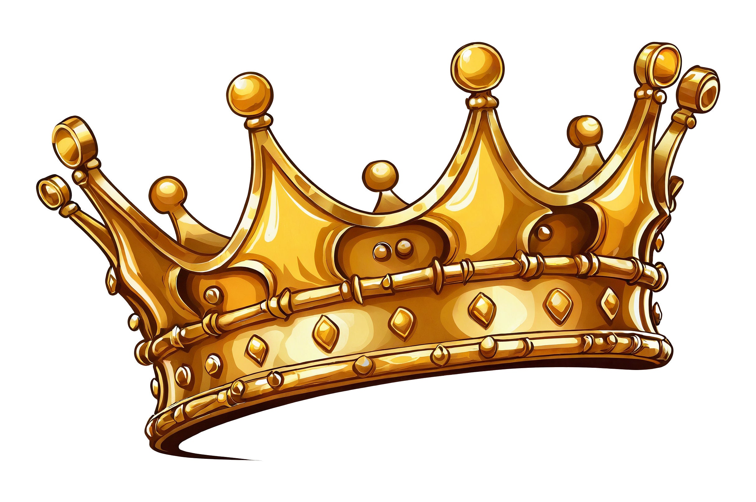 Golden Crown PNG Image - Digital Art (pack of 10 Files) - Etsy