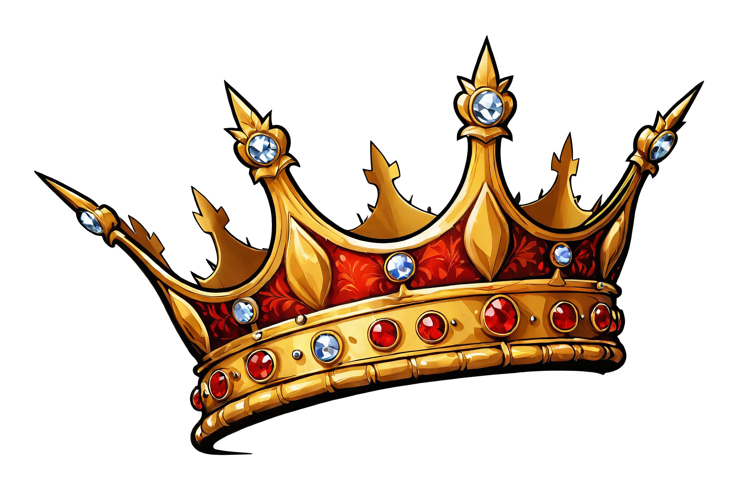 Golden Crown PNG Image - Digital Art (pack of 10 Files) - Etsy Canada