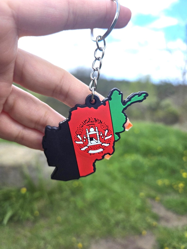Afghanistan Flag Keychains 2D Double Sided Vibrant Souvenir, Flag ...