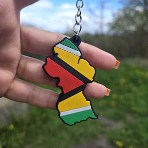 Guyana Key Charm - 2D Double Sided Vibrant Souvenir, Flag & Country ...
