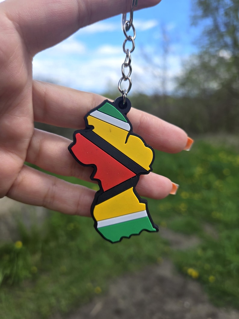 Guyana Keychain, Flag & Country, Double Sided - Etsy