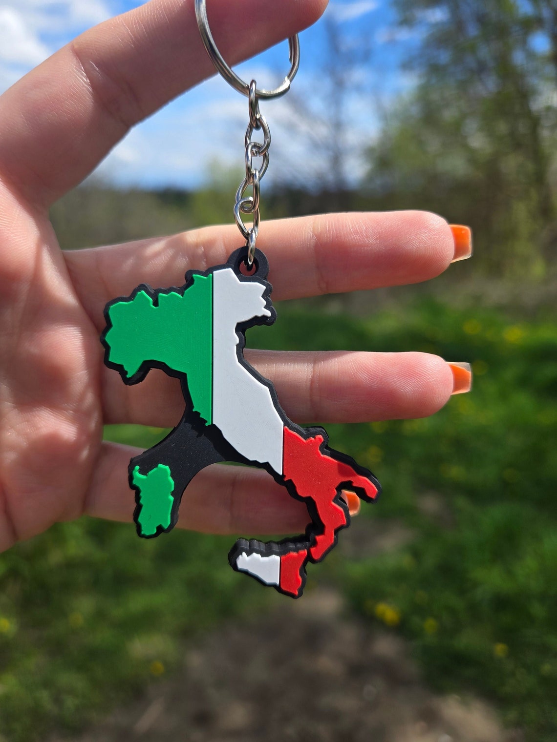 Italy Flag Keychains- 2D Double Sided Vibrant Souvenir, Flag & Country ...