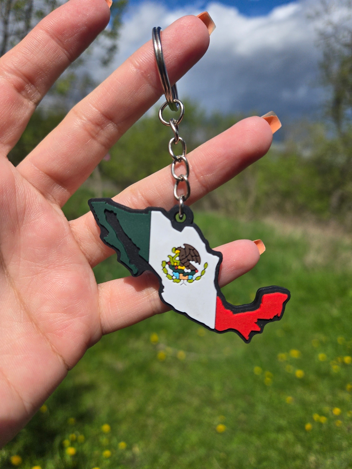 Mexico Flag Keychains- 2D Double Sided Vibrant Souvenir, Flag & Country ...