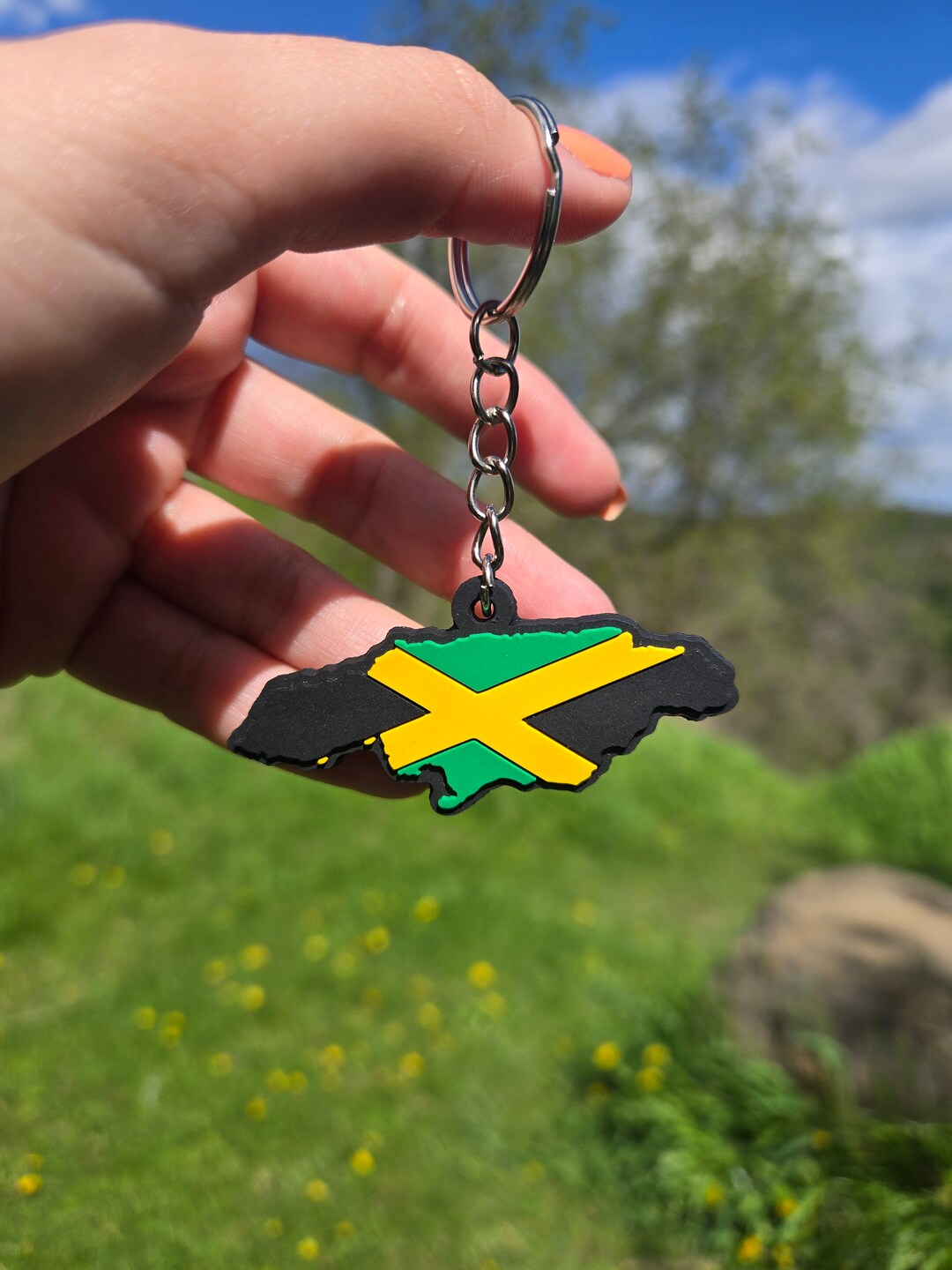 Jamaica Flag Key Ring: Island Keepsake, Jamaican Pride Gift - Etsy