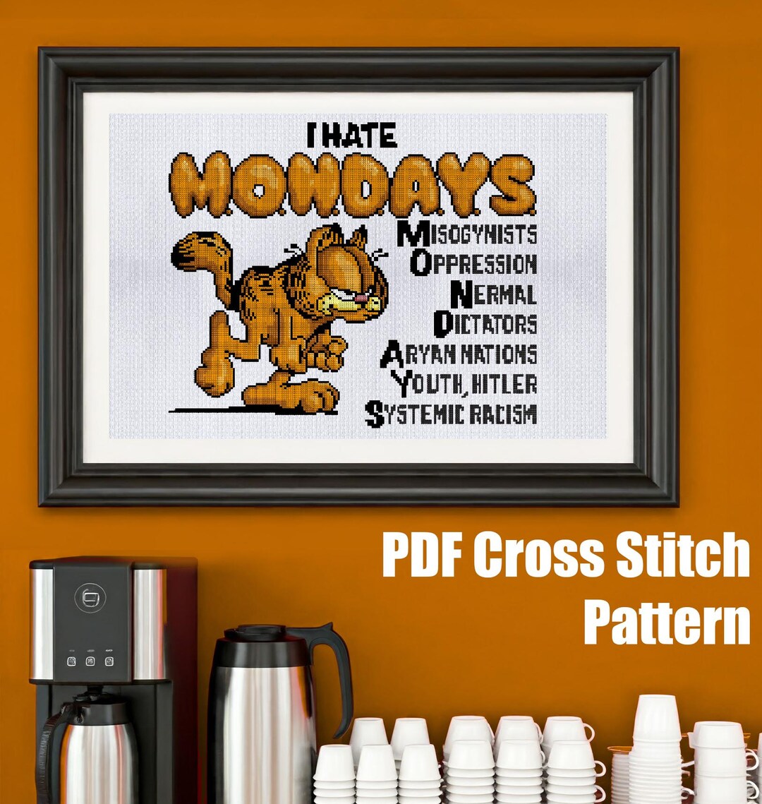 Mondays Digital PDF Cross-stitch Pattern Pattern Keeper Friendly Human ...