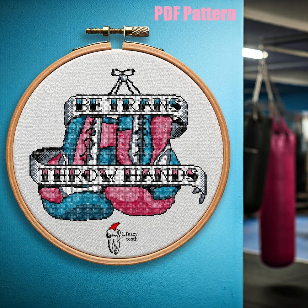Be Trans; Throw Hands - Digital PDF Cross-stitch Pattern - Pattern ...