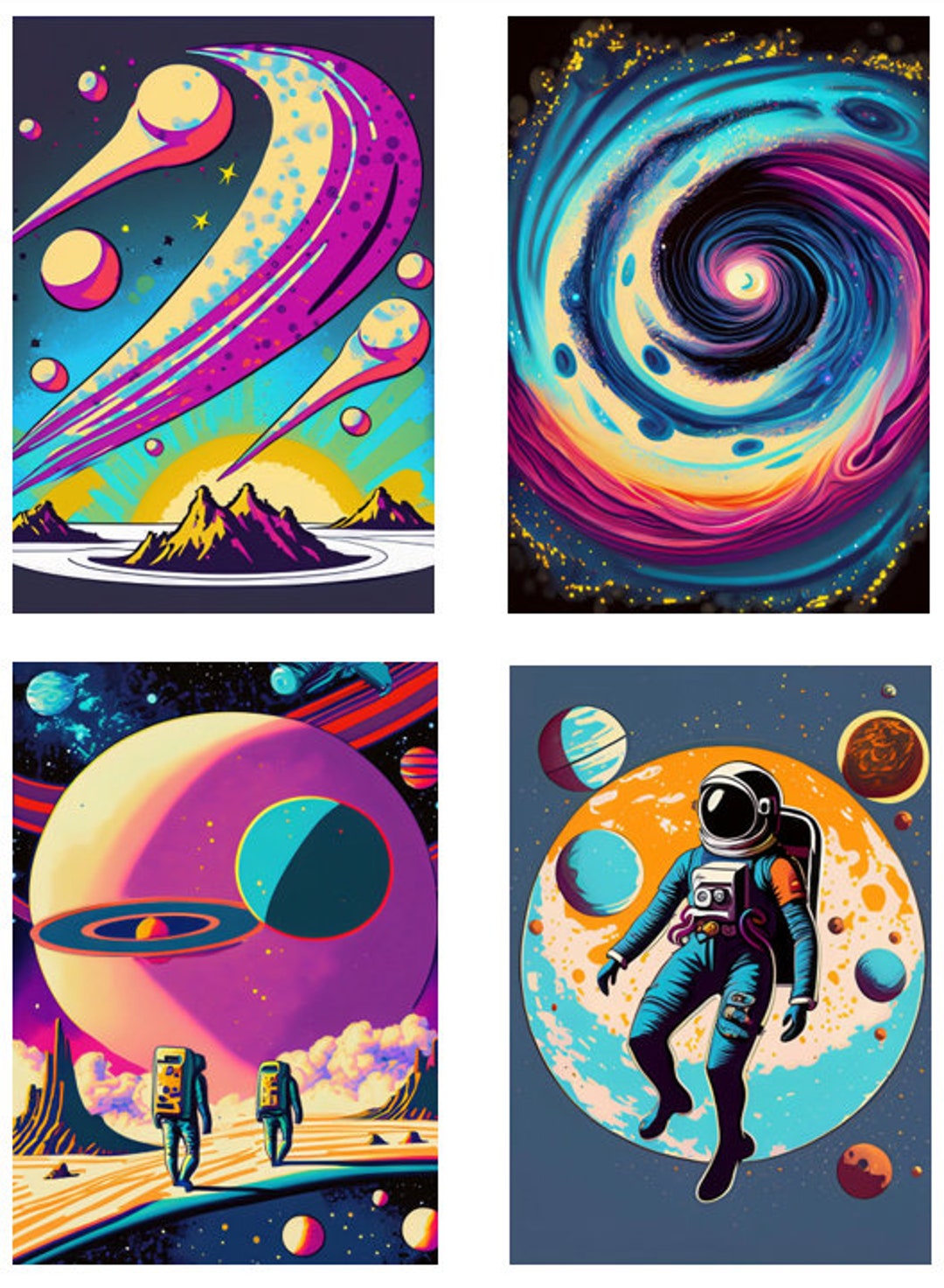 Space Pop Art Bundle Poster Style Digital Download - Etsy