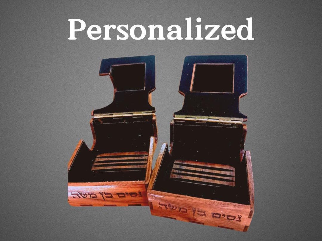 Handcrafted Wooden Tefillin Boxes Customizable, Sturdy Judaica Gift ...