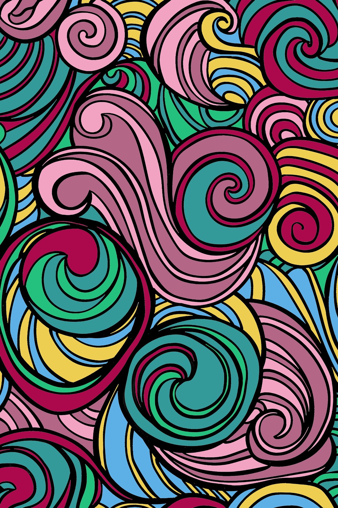 Loopy Bold Doodle Pattern Colouring Pages Printable Digital Download - Etsy