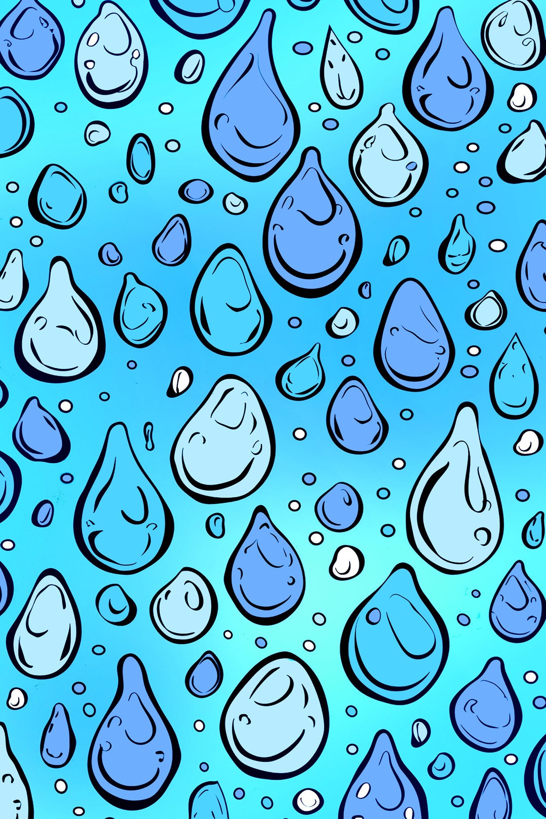 Bold Doodle Water Droplet Colouring Pages Printable Digital Download - Etsy