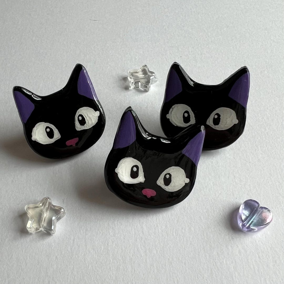 Jiji the Cat Studio Ghibli Kiki's Delivery Service Handmade Clay Pin - Etsy