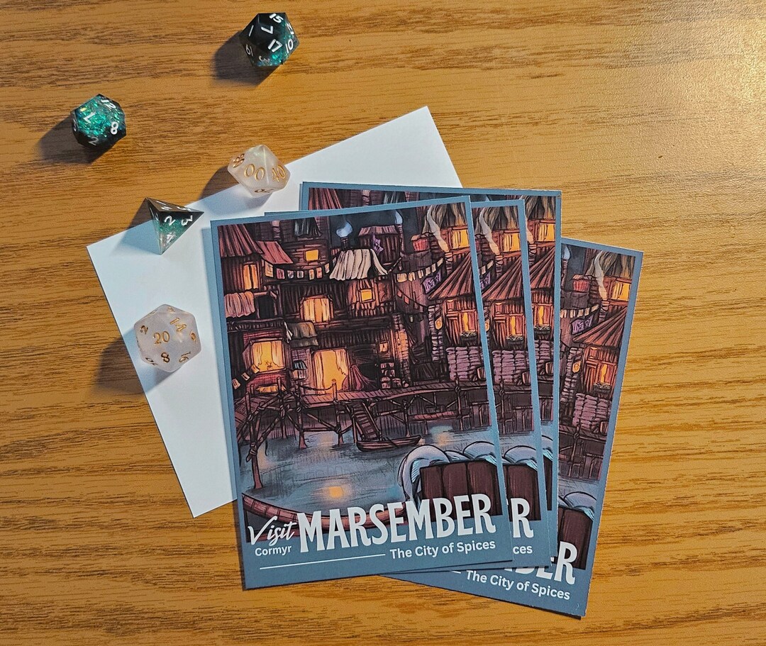 Dnd Marsember, Cormyr 6x4'' Postcard/original Art Print dungeons ...