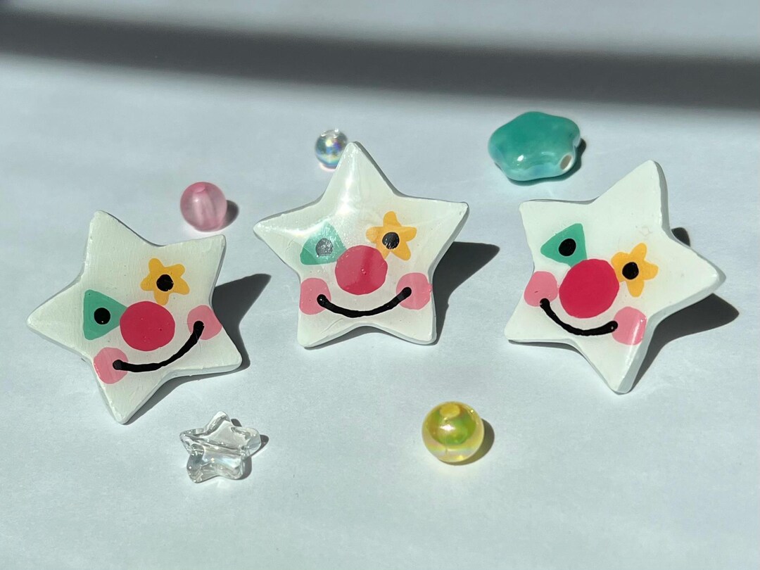 Cute Star Clown Pin Handmade - Etsy