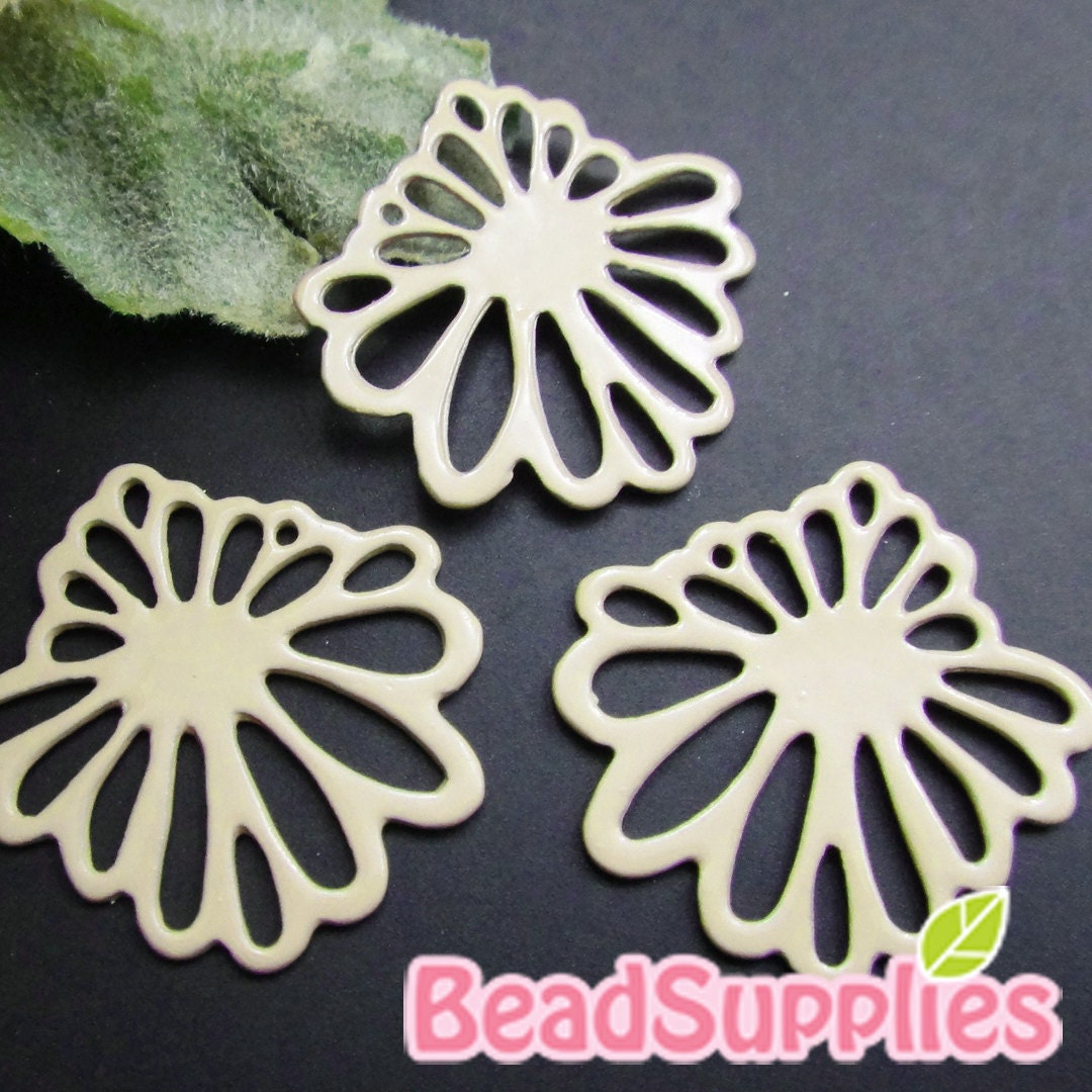 Ch-me-01781 Beige Enameled Firework Charm 4 Pcs - Etsy