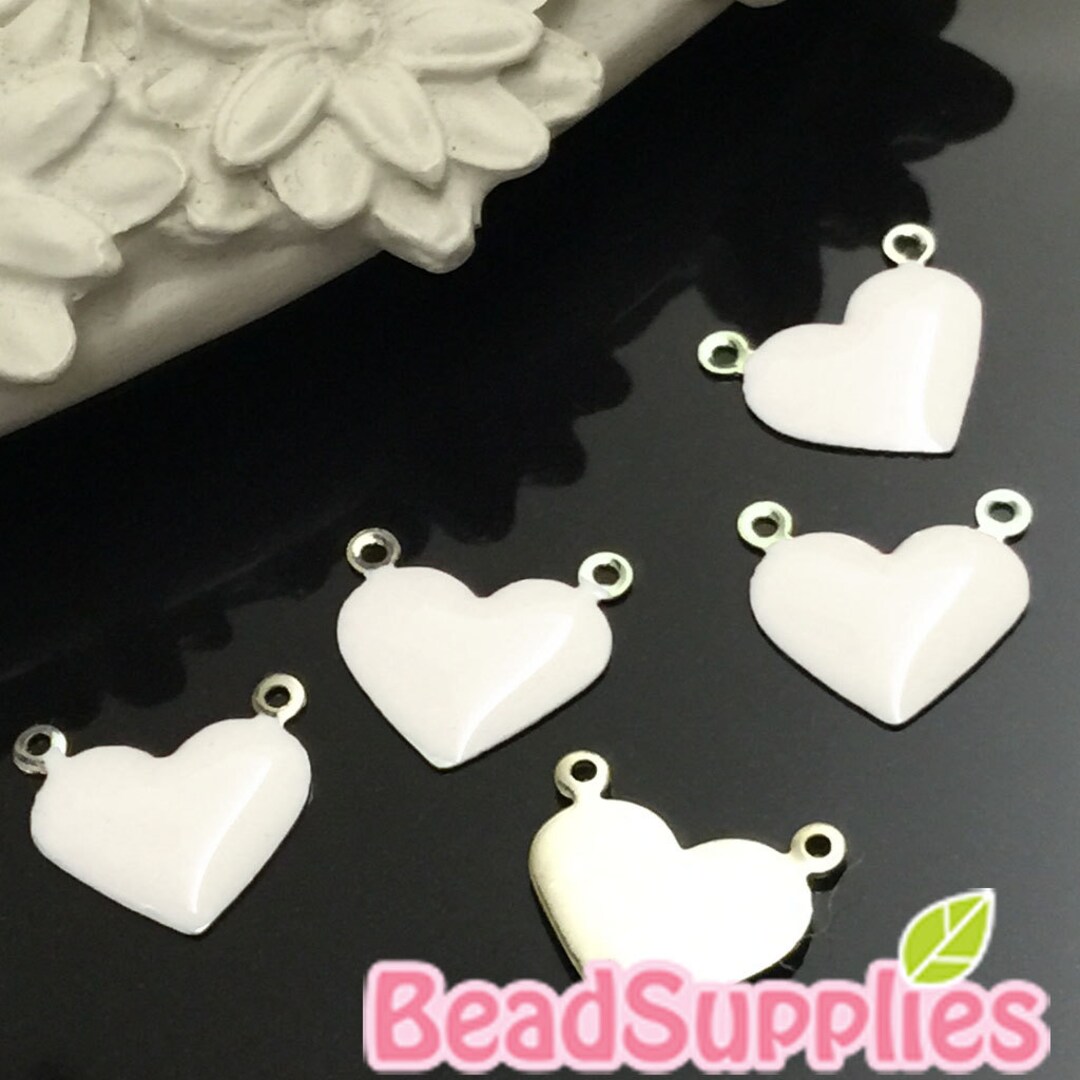 CH-EX-01141W Conector corazón hinchado, blanco, 6 piezas - Etsy España