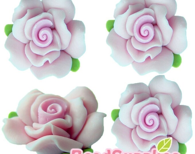 FP-FI-01009 Flower Fimo Rose pink 4 Pcs - Etsy